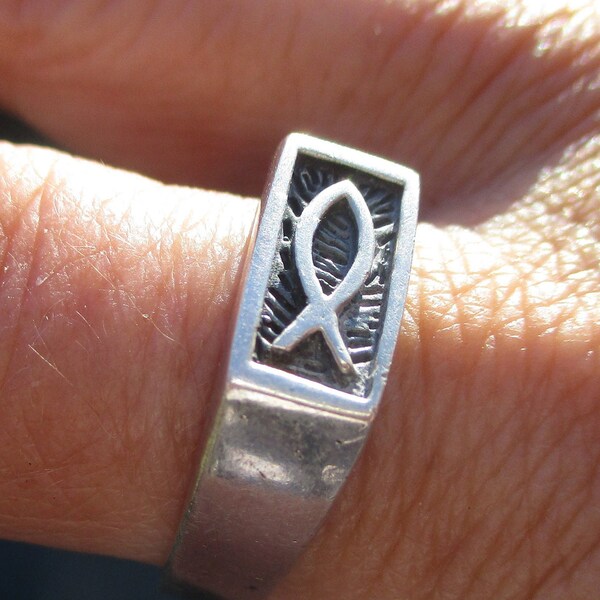 Ichthus Fish Ring - Etsy