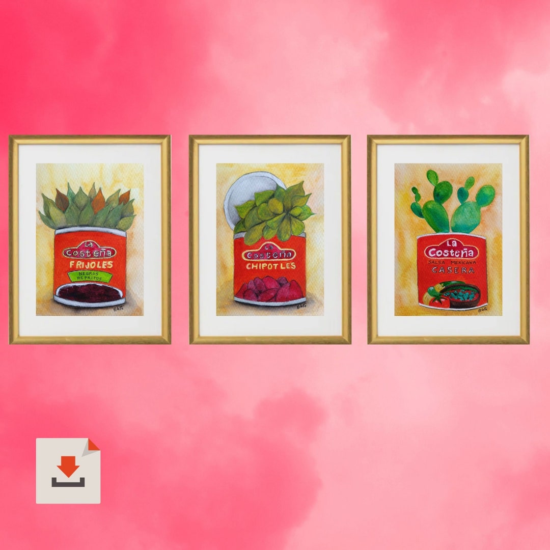 Mexican Style Cactus Art Print: La Costeña Can (digital Download) - Etsy