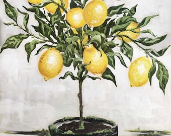 Lemon tree painting | Etsy