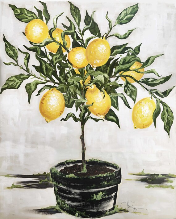Lemon Topiary Print on Canvas | Etsy