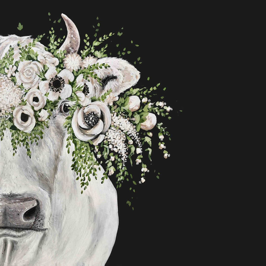 Fancy the Cow Paper Print - Etsy