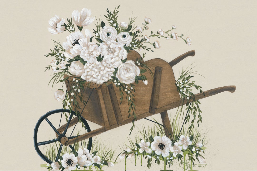 Antique Wheelbarrow Paper Print - Etsy