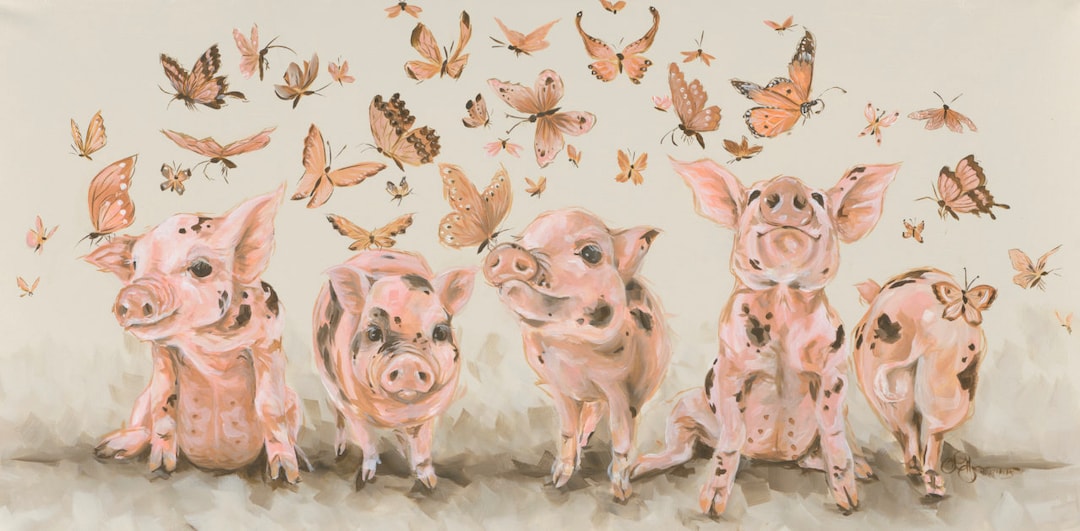 The Five Little Pigs Paper Print - Etsy