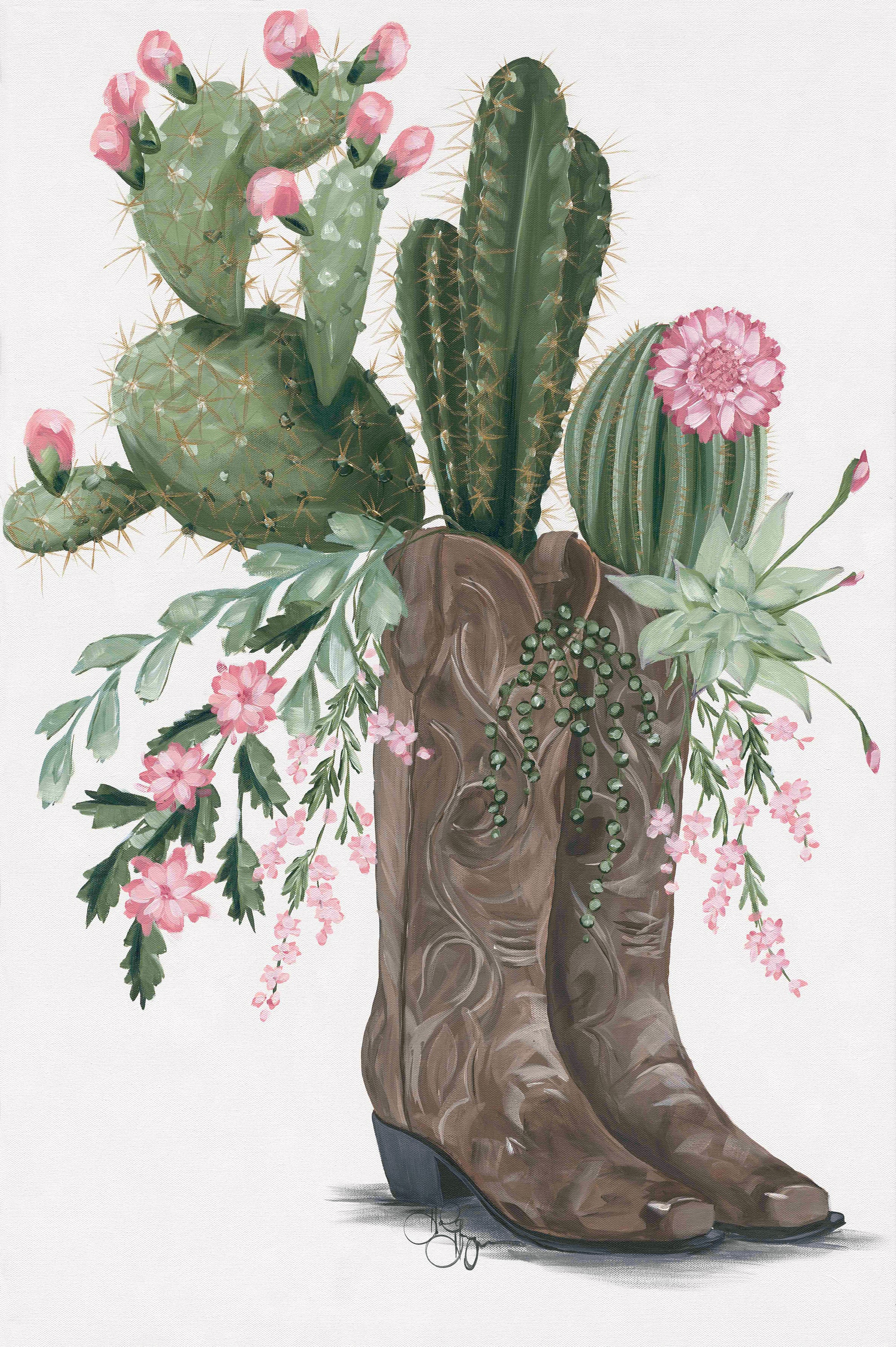 Cactus & Boots Paper Print - Etsy
