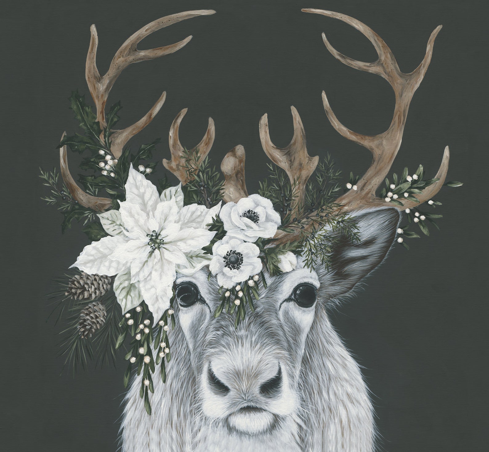 Snow the Reindeer Printed Canvas - Etsy
