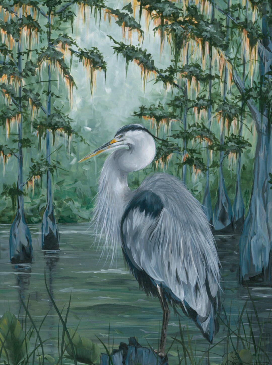 Heron in the Bayou Paper Print - Etsy