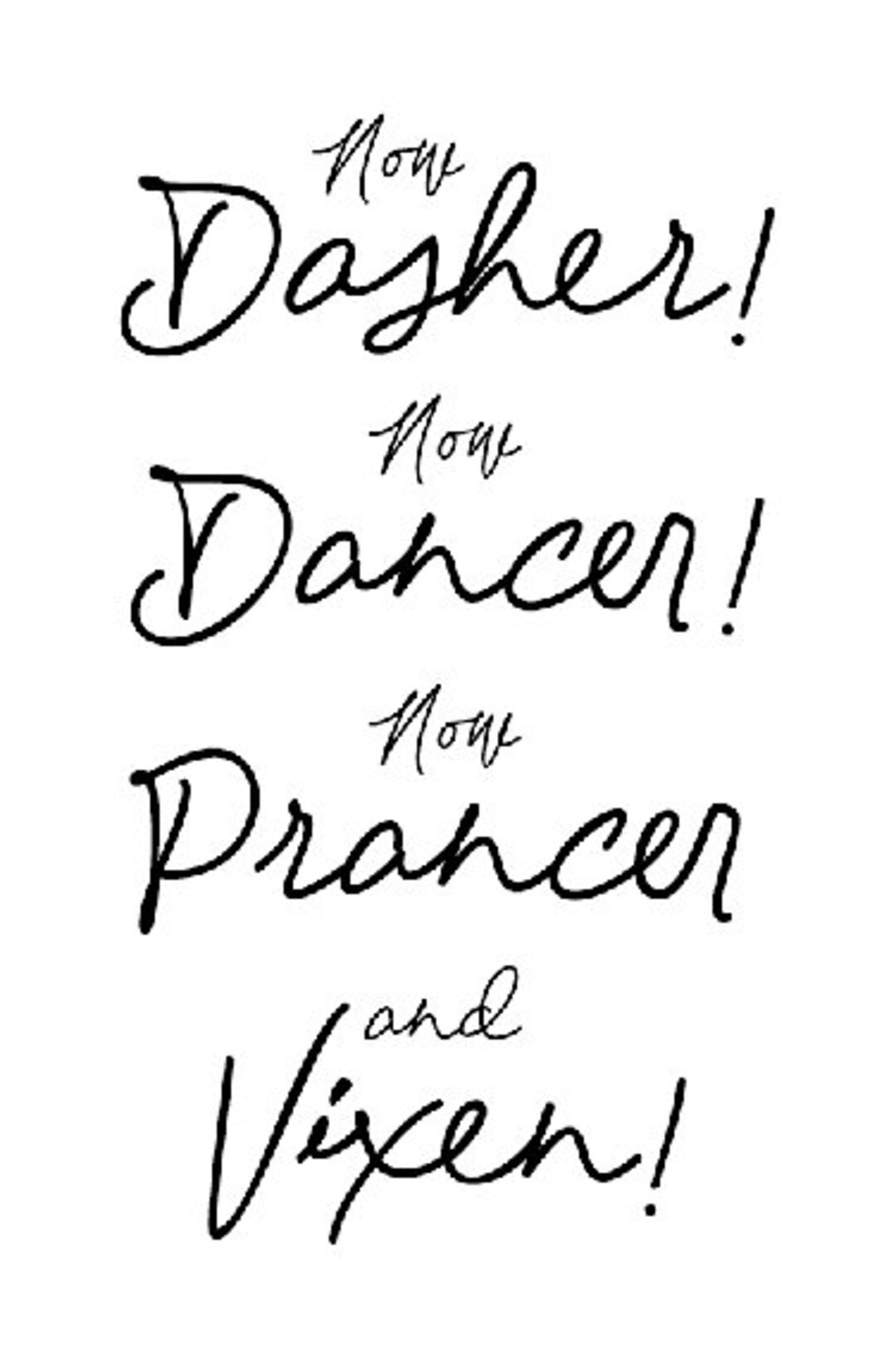 Now Dasher Paper Print - Etsy