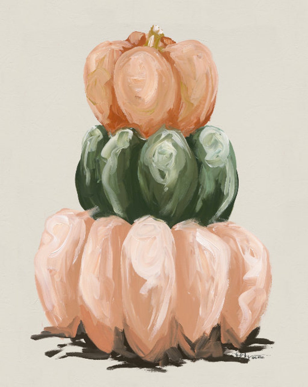 Three Pumpkin Stack Printed Canvas - Etsy