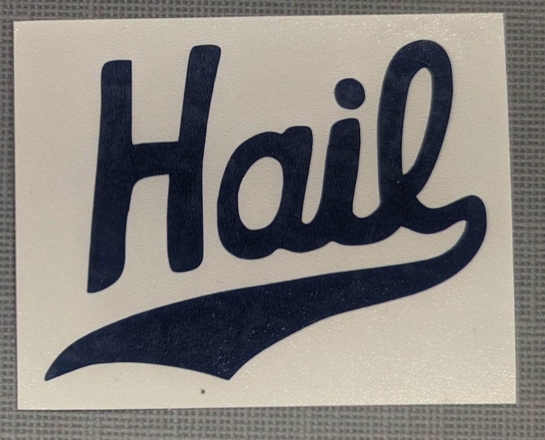 Michigan Wolverines Football Hail Script Maize and Blue Vinyl Decal ...
