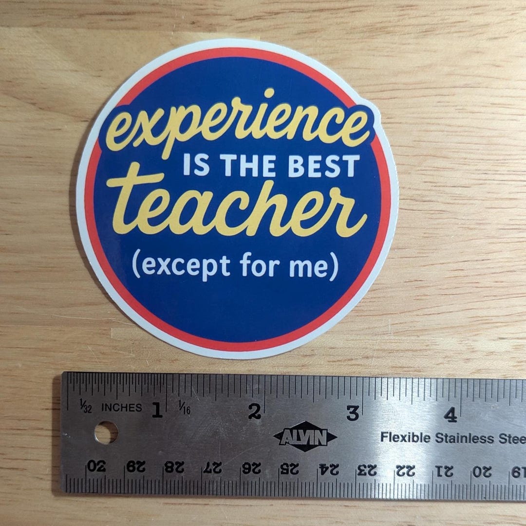 Funny "experience" Circular Vinyl Sticker - Retro Style - Etsy
