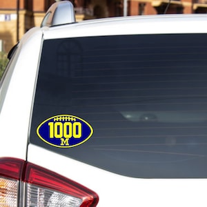 Michigan Wolverines Football 1000 Wins Maize and Blue Vinyl Decal ...