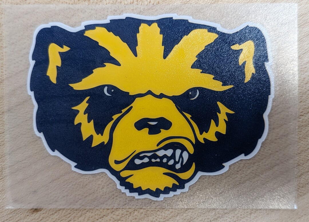 University of Michigan Football Wolverines Face Logo Vinyl Sticker ...