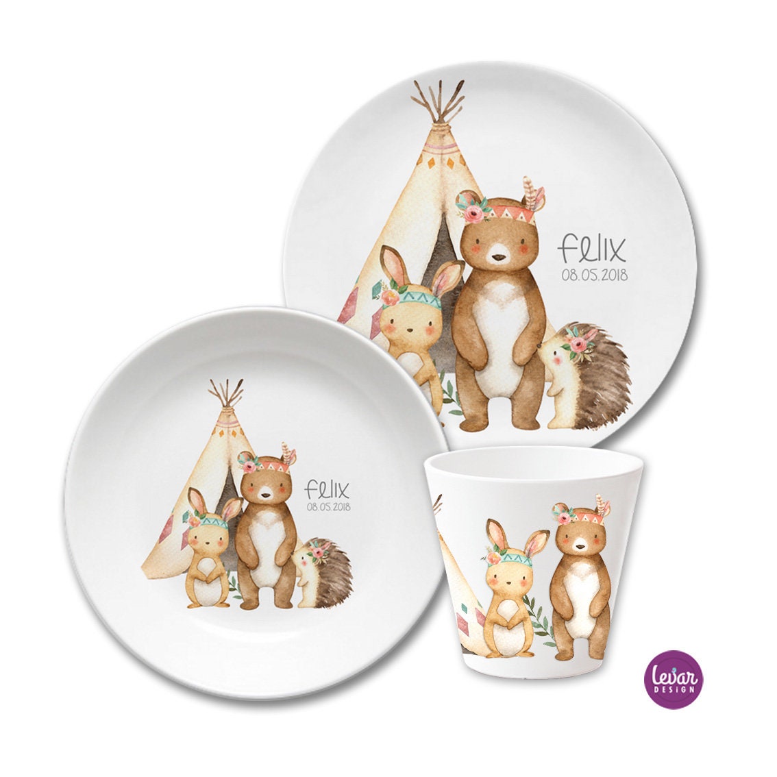 Kindergeschirr Kinderteller mit Namen personalisiert - Etsy.de