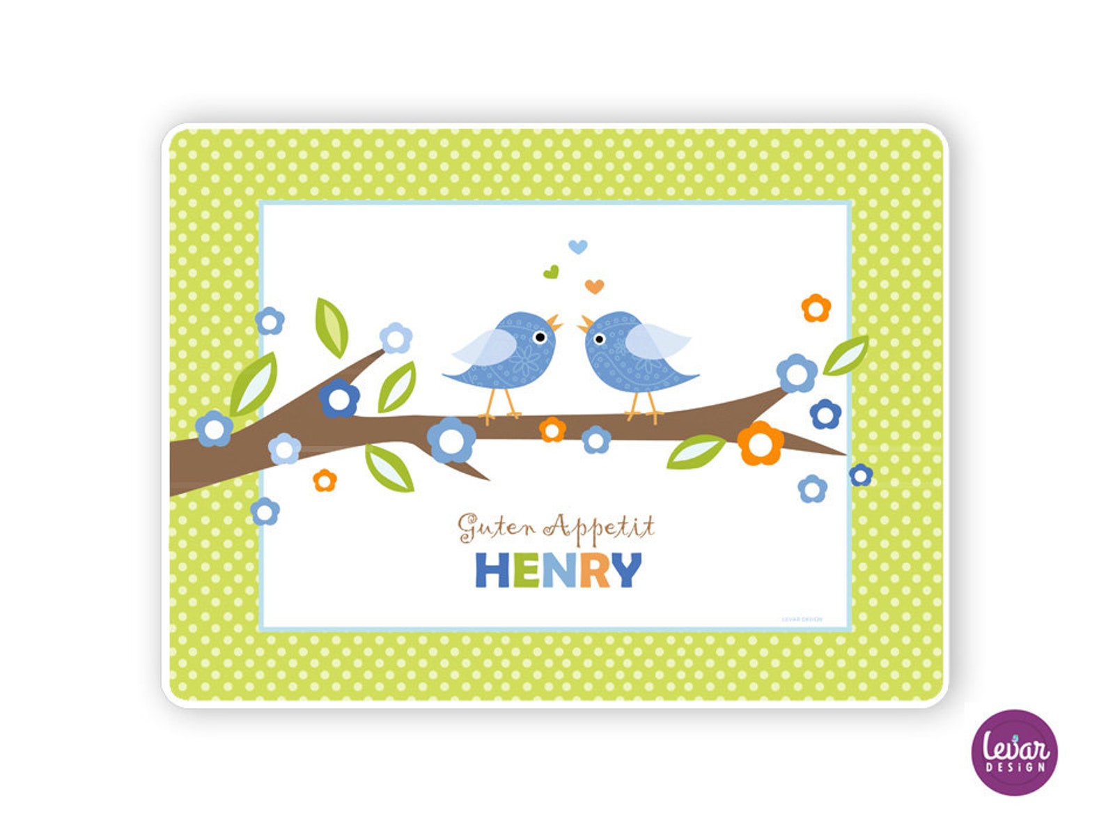 Placemat Placemat Placemat Birds Personalized With Names - Etsy UK