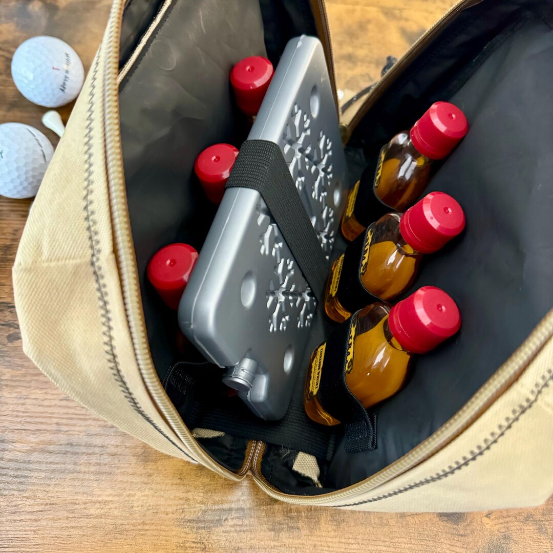 Custom Embroidered Golf Cinnamon Whiskey Shooters Cooler, Personalized ...