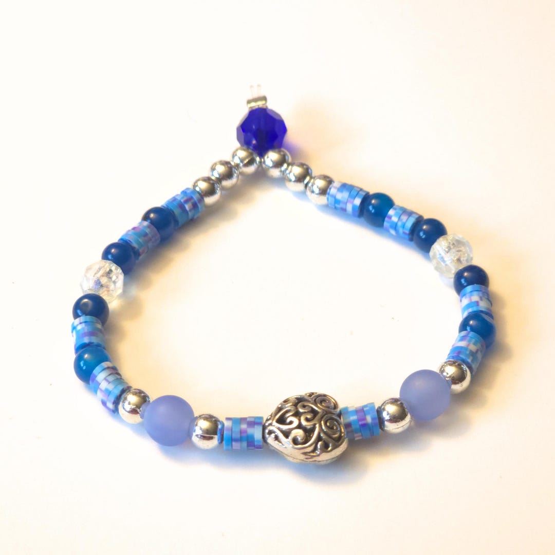 Blue Friendship Bracelet, Blue Heart Bracelet, Thoughtful Gifts for ...