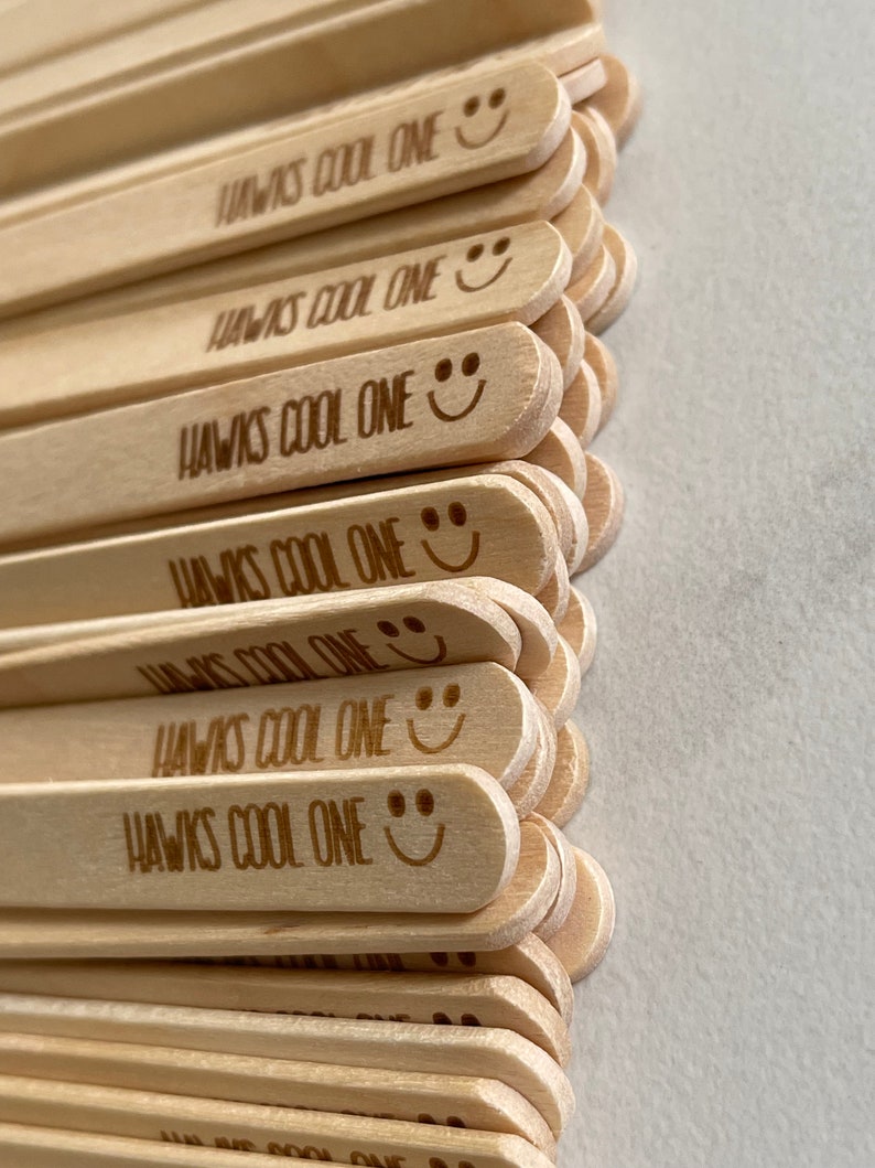 100 Custom Popsicle Stick Ice Cream Sticks Party Promotions Birthday ...