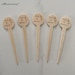 Wood Food Pick Sticks 8cm Cupcakes Toppers Initials Personalized Picks ...