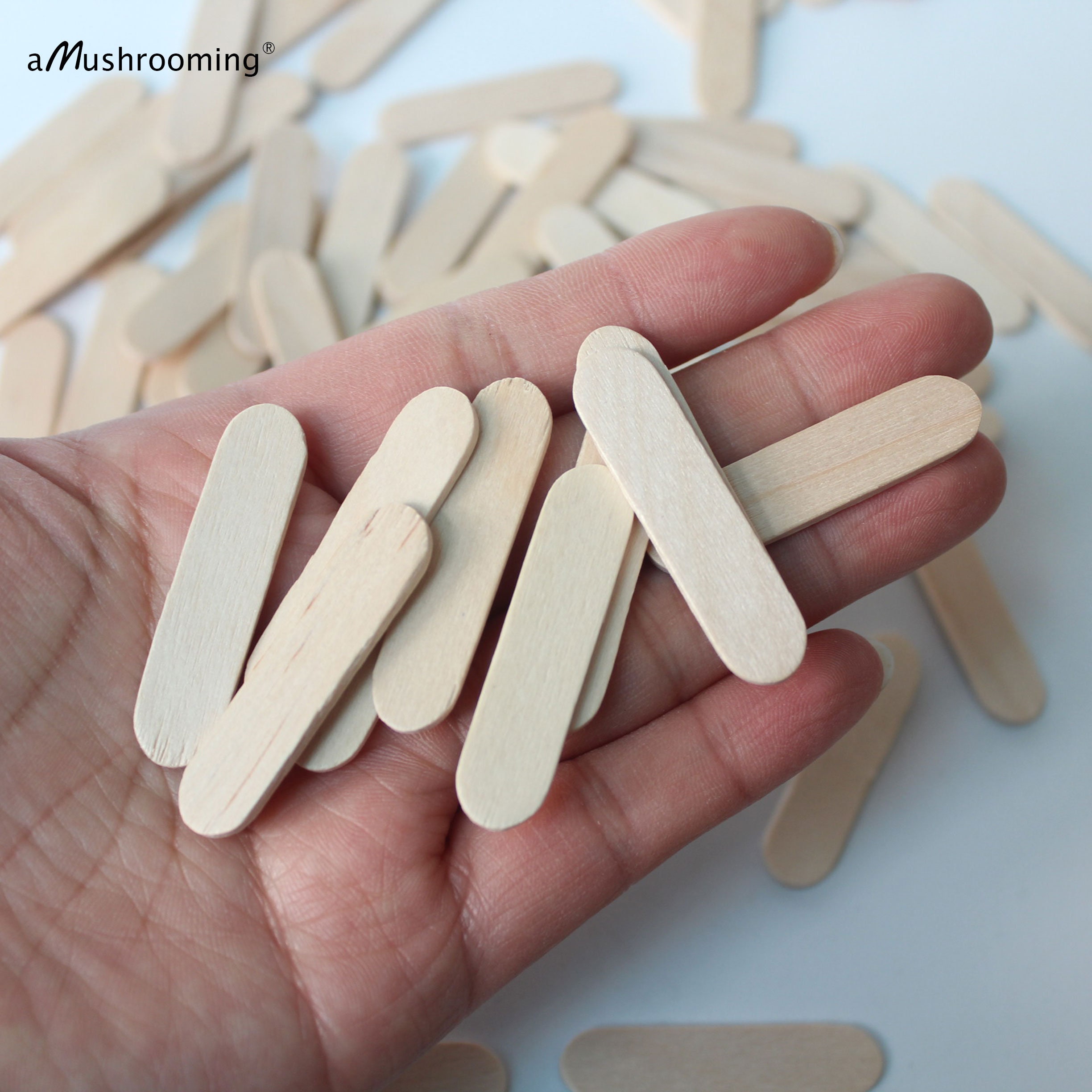 100 Personalized Flat Lolly Lollipop Sticks Cake Pops Mini Wooden ...