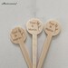 Wood Food Pick Sticks 8cm Cupcakes Toppers Initials Personalized Picks ...