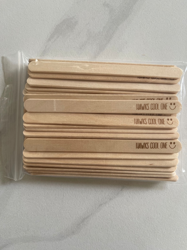 100 Custom Popsicle Stick Ice Cream Sticks Party Promotions Birthday ...