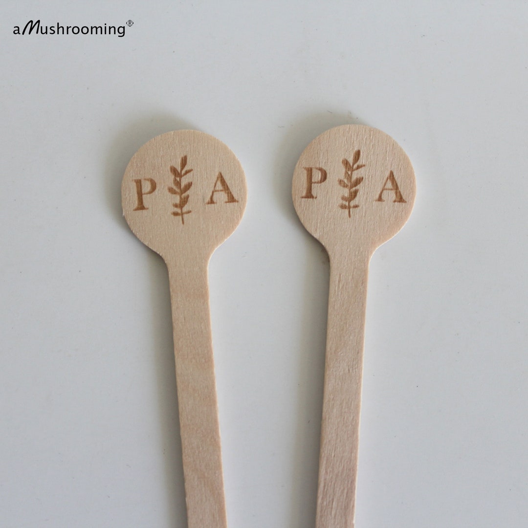 Initials Drink Stirrers | Personalized Monogram Leaf Stir Cocktail ...