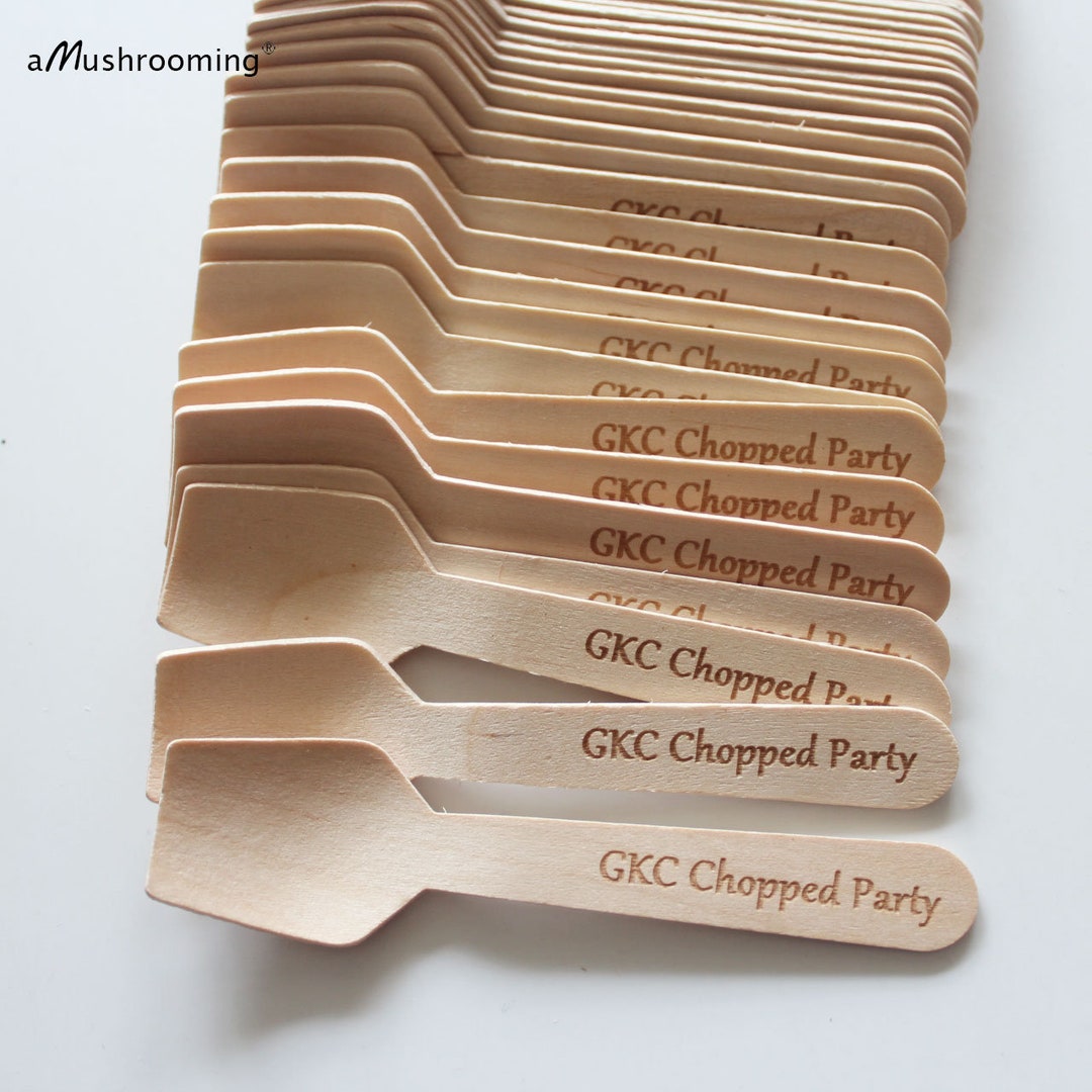 Custom Chopped Party Spoons Wooden Spoons Personalized, Engraved Mini ...
