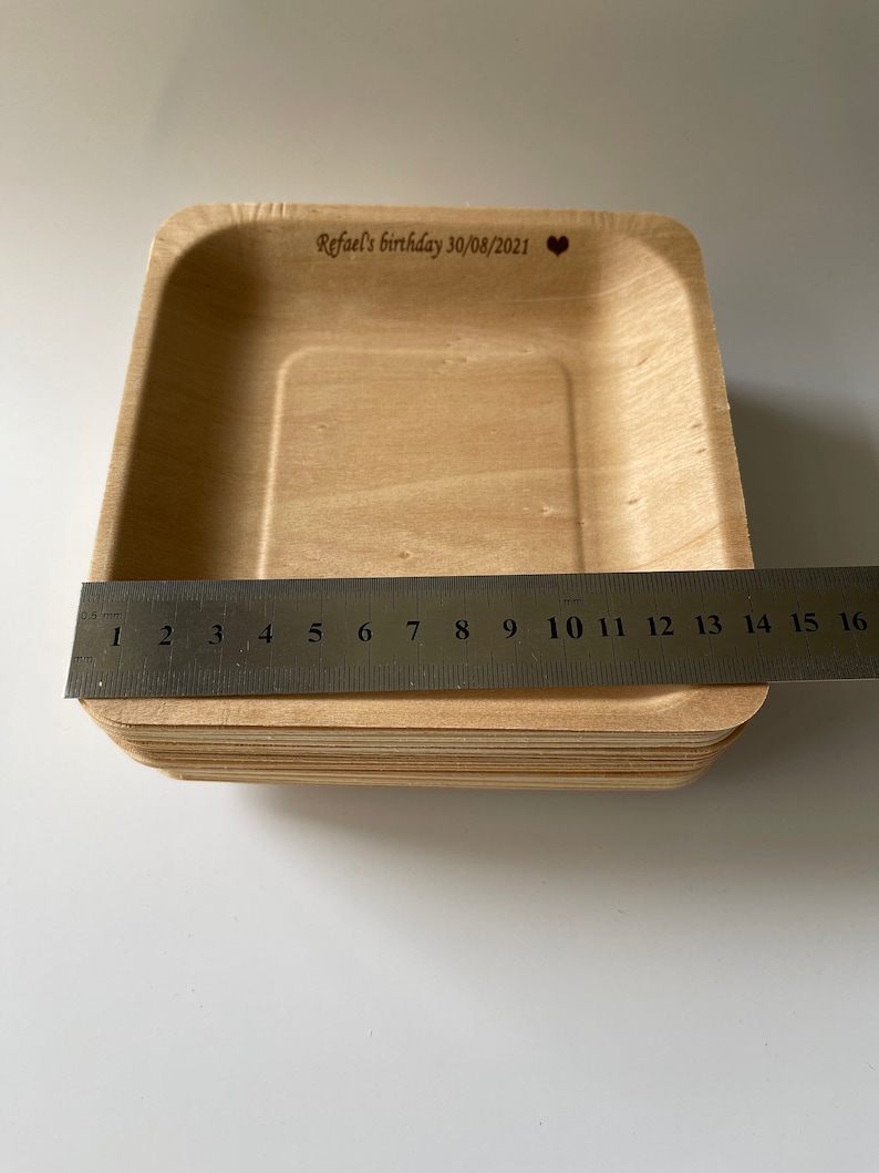 Personalized Square Plates 14cm Biodegradable Tableware Wedding ...