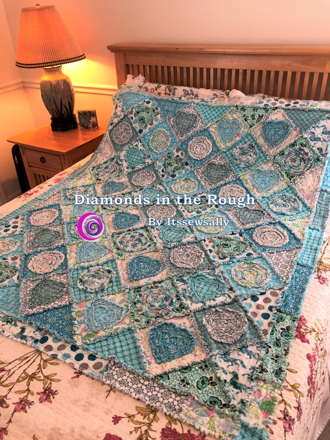 Rag Quilt diamonds in the Rough PDF PATTERN-TUTORIAL 2 Sizes - Etsy ...