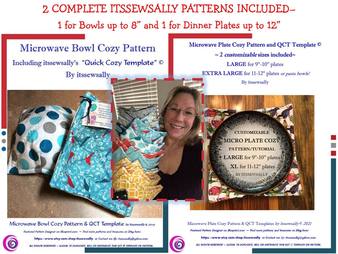 Microwave BOWL+PLATE Cozy 2 Complete Patterns Included! Make Soup Bowl ...