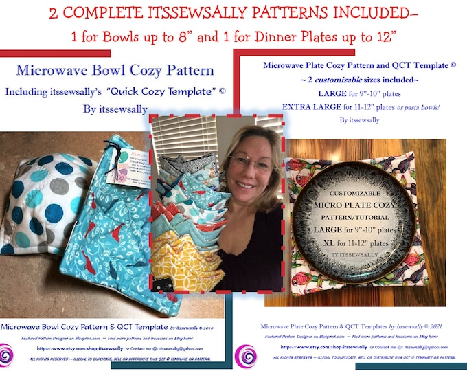 Reversible Dinner Plate Cozy Printable Sewing Pattern and Tutorial ...