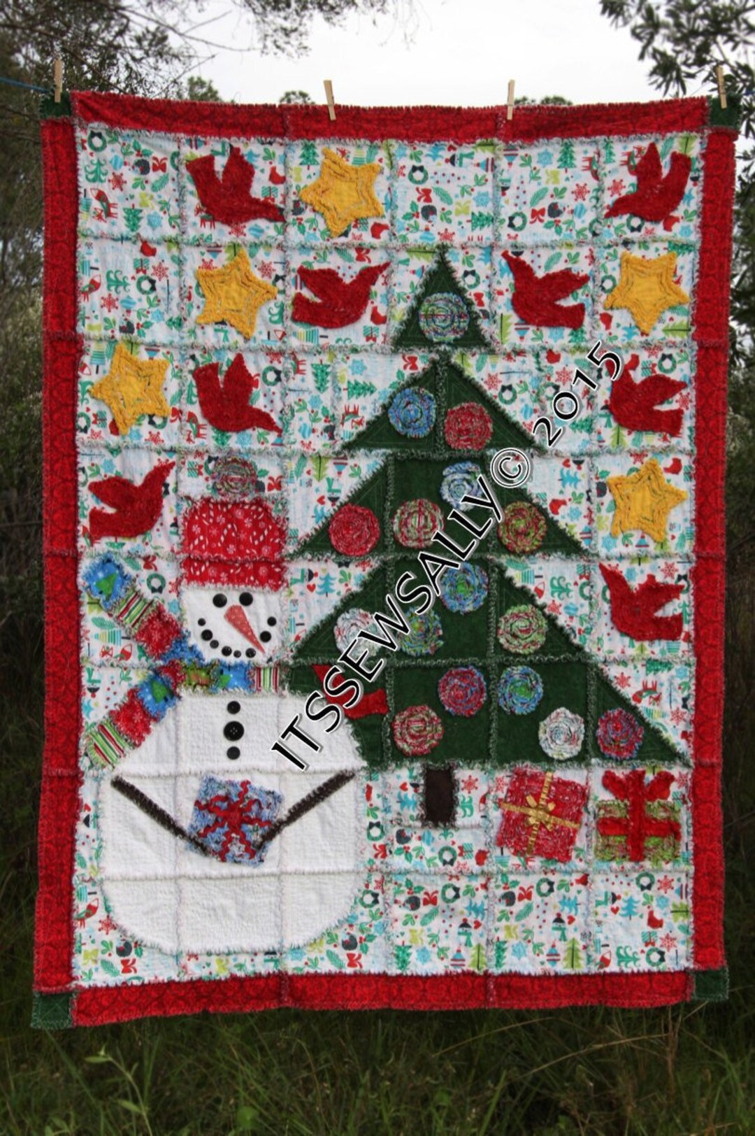 Christmas Snowman Rag Quilt Pattern: 53" X 68" Throw (PDF PATTERN) - Etsy