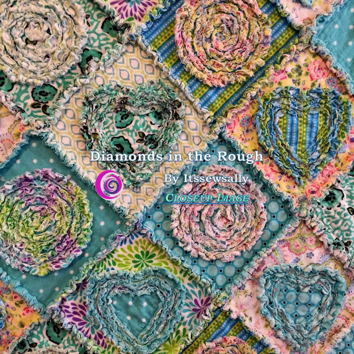 Rag Quilt diamonds in the Rough PDF PATTERN-TUTORIAL 2 Sizes - Etsy ...