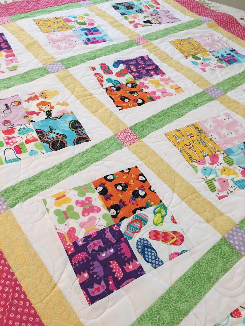 Tilted Square Ispy Quilt Pattern: Throw Size, Precut Friendly (PDF ...