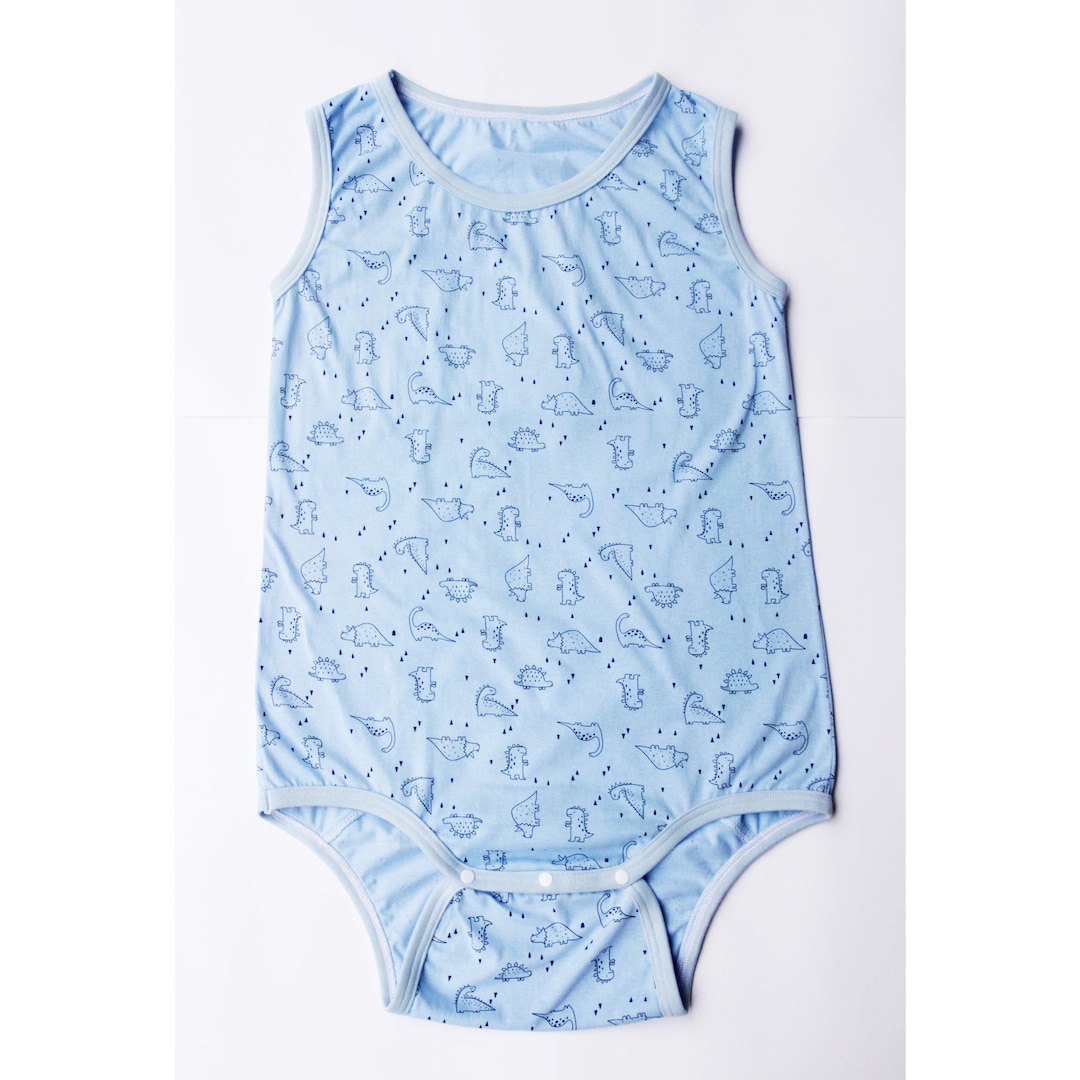 Blue Dino ABDL Bodysuit With Buttons. Adult Baby Diaper Lover Body. - Etsy