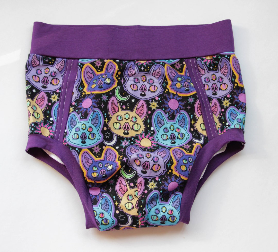 ABDL Diaper With a High Fit. Crazy Cats on Purple by an Adult Boy. Adult Baby Boy Clothing. - Etsy