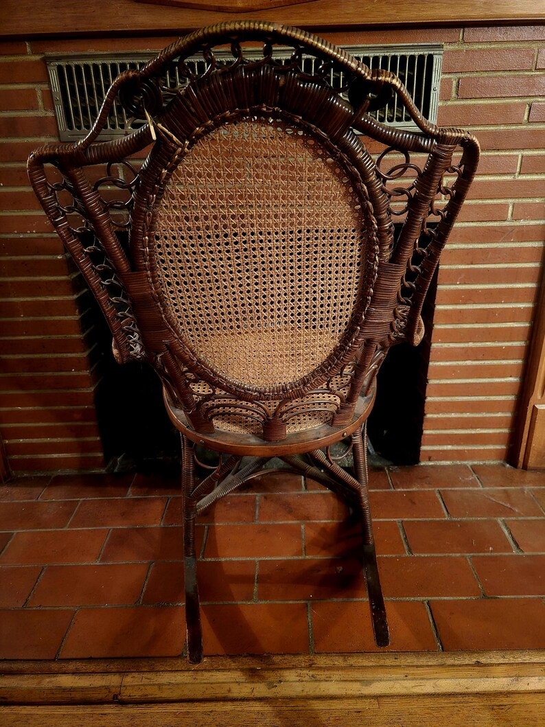 Antique 1920s Rattan Wicker Cane Rocking Chair - Etsy