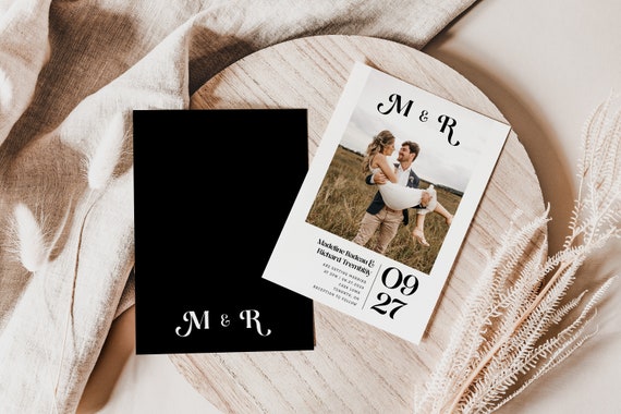 Modern Save the Date, Modern Minimalist Save the Date - EDITABLE ...