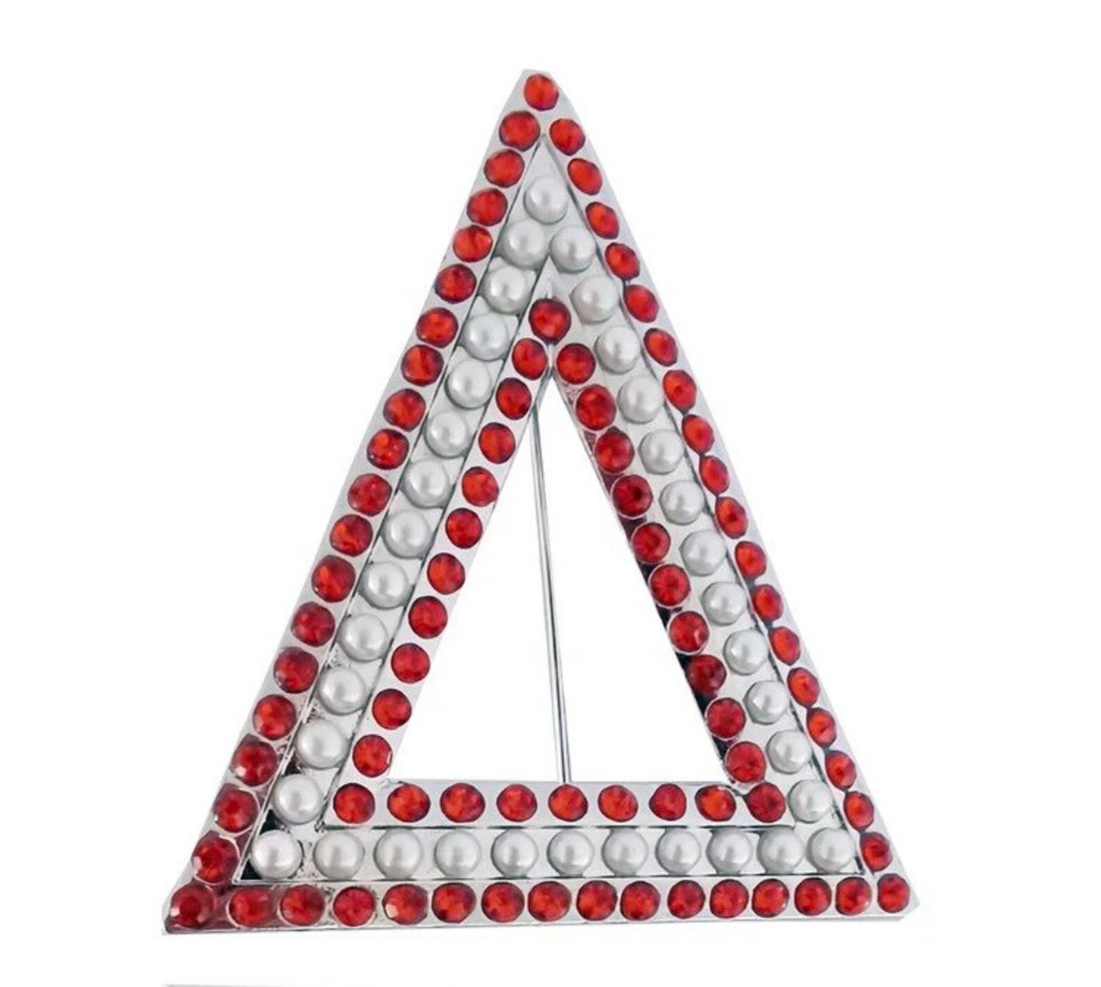 Pyramid Red and White Crystal Pin - Etsy