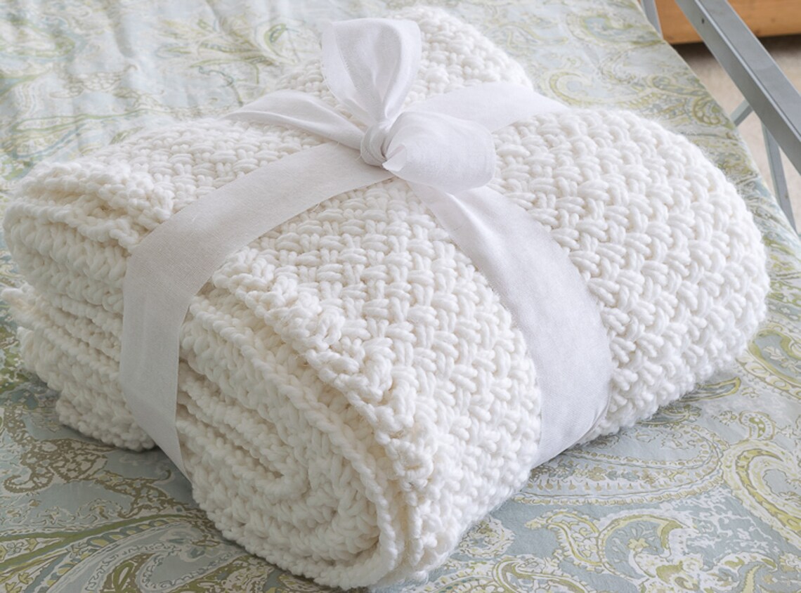 Diagonal Basketweave Stitch Blanket - Etsy