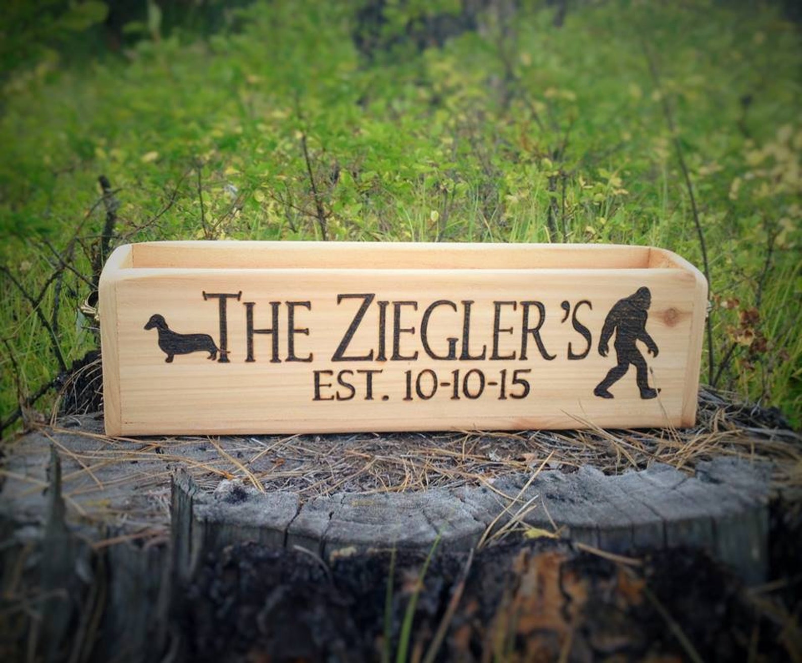 Personalized Cedar Herb Planter Box - Etsy
