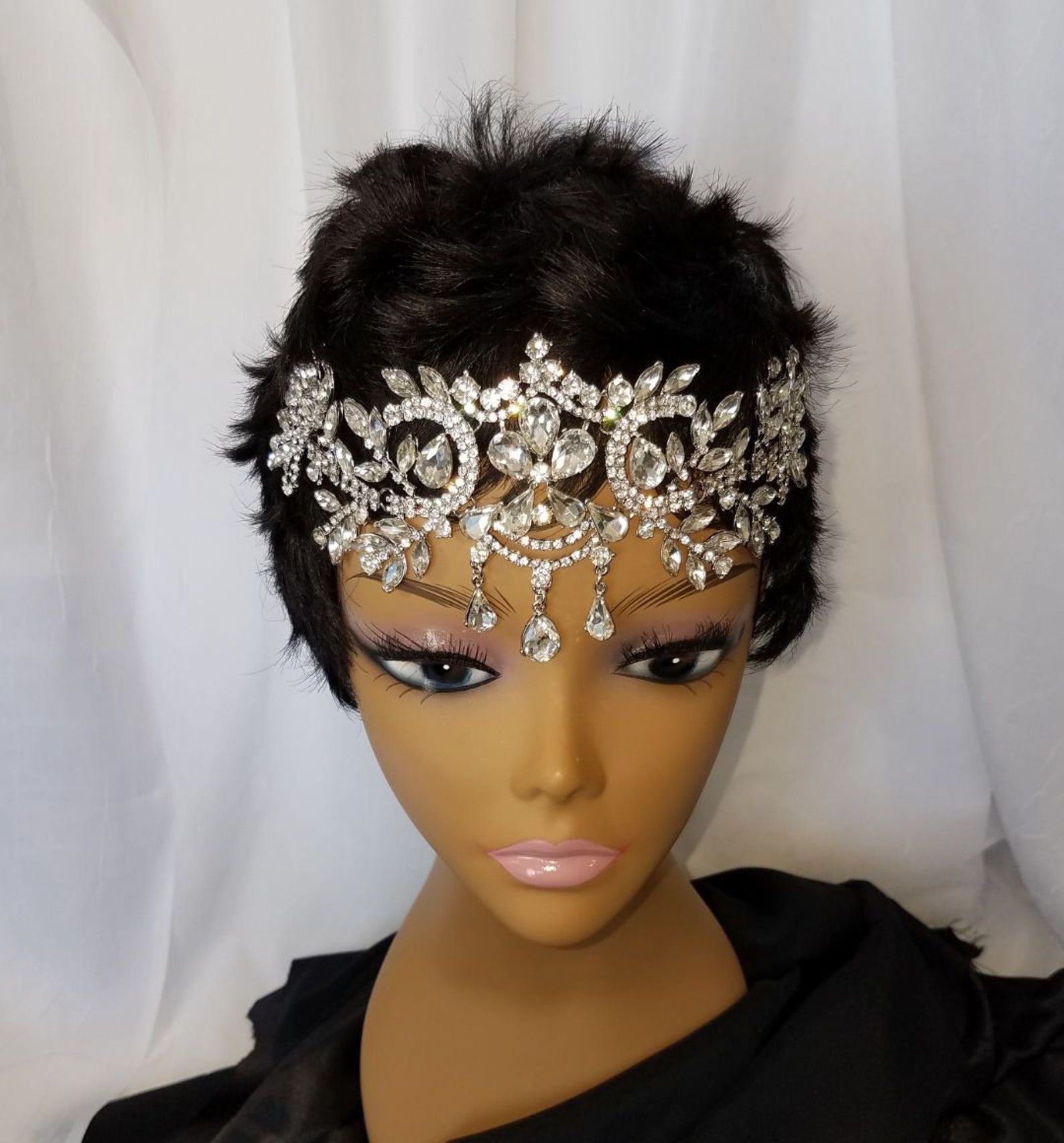 CRYSTAL RHINESTONE HEADPIECE Silver or Gold Tone Rhinestone - Etsy