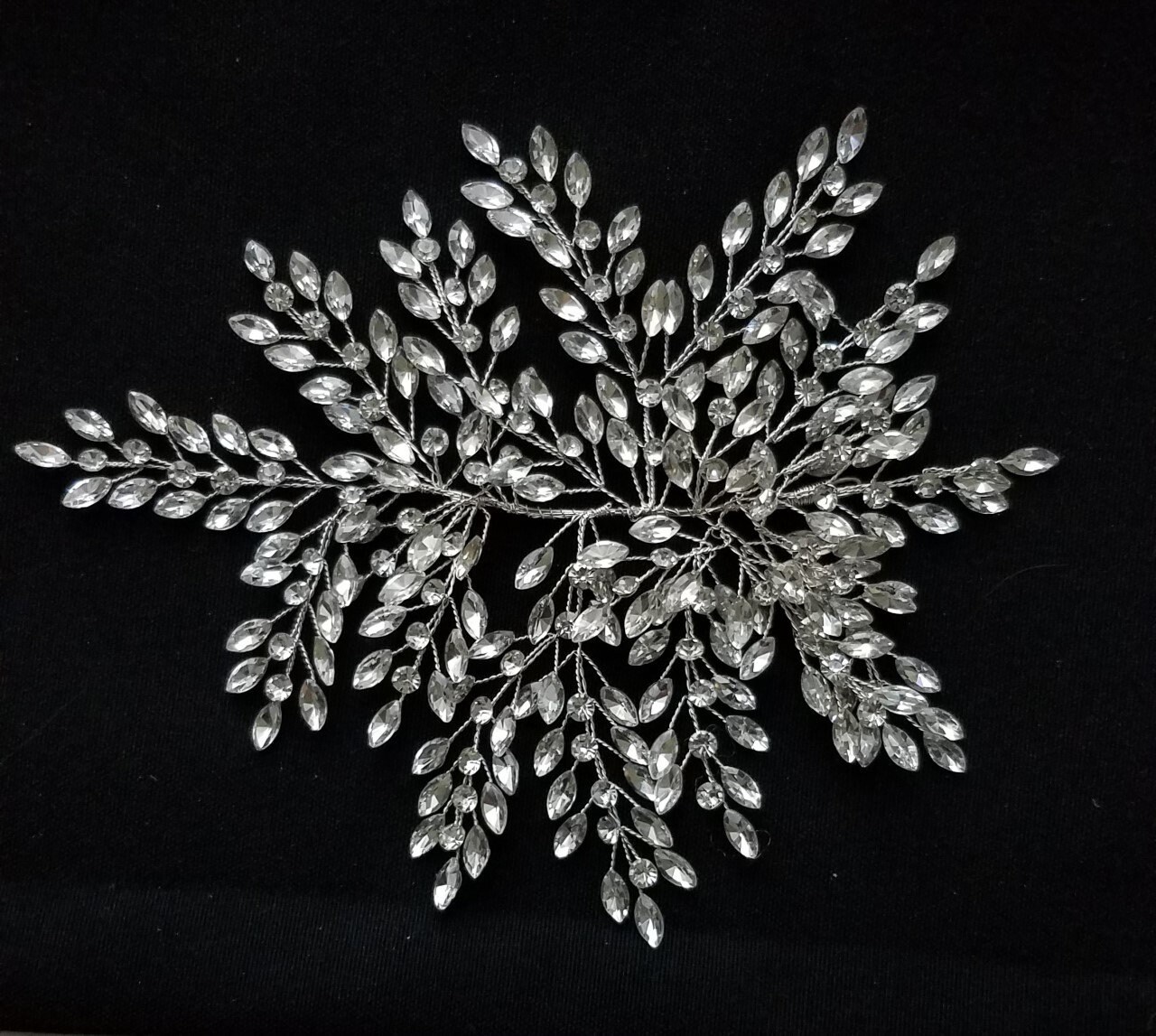 LARGE RHINESTONE BRIDAL Headpiece, With or Without Birdcage, Tulle or ...