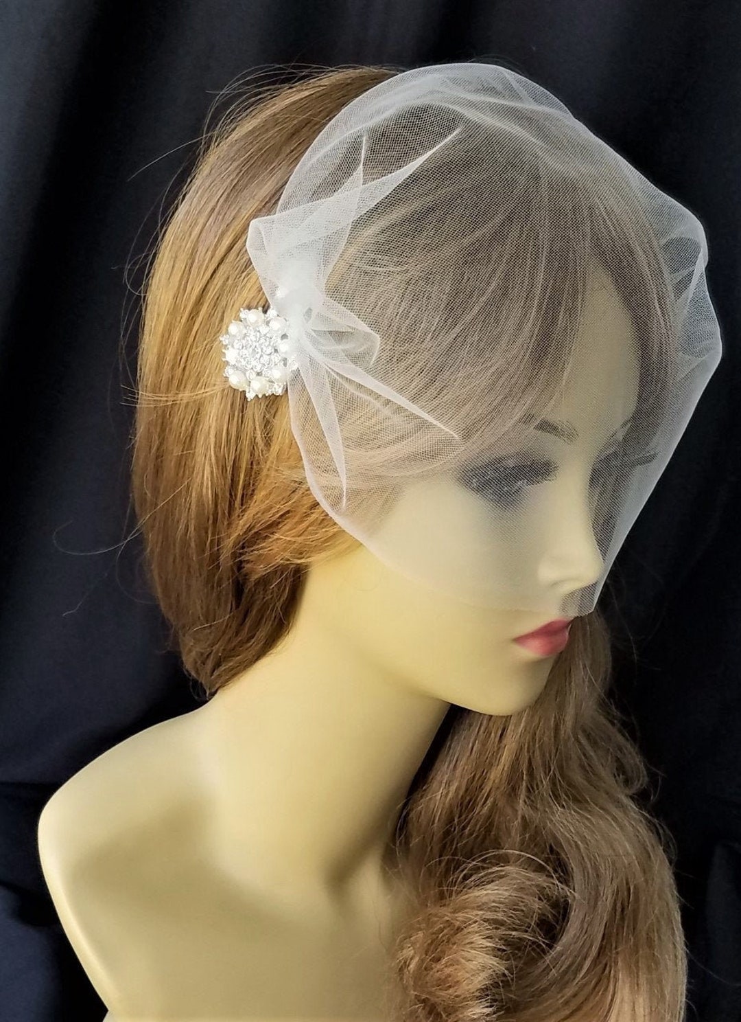 TULLE VEIL Bandeau Style Blusher Veil 4 colores disponibles - Etsy España