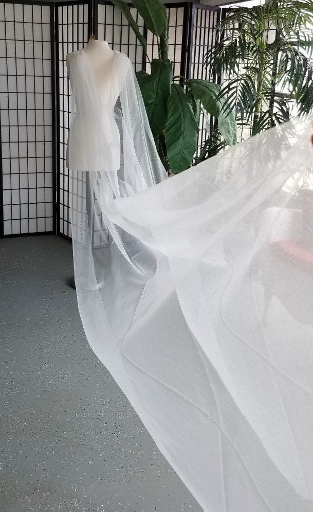 SPARKLE CAPE VEIL, Cathedral Cape, White, off White, Ivory, Champagne ...