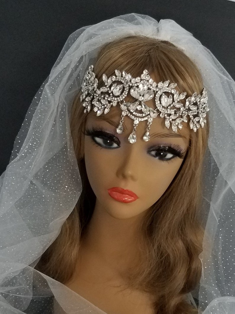 CRYSTAL RHINESTONE HEADPIECE Silver or Gold Tone Rhinestone - Etsy