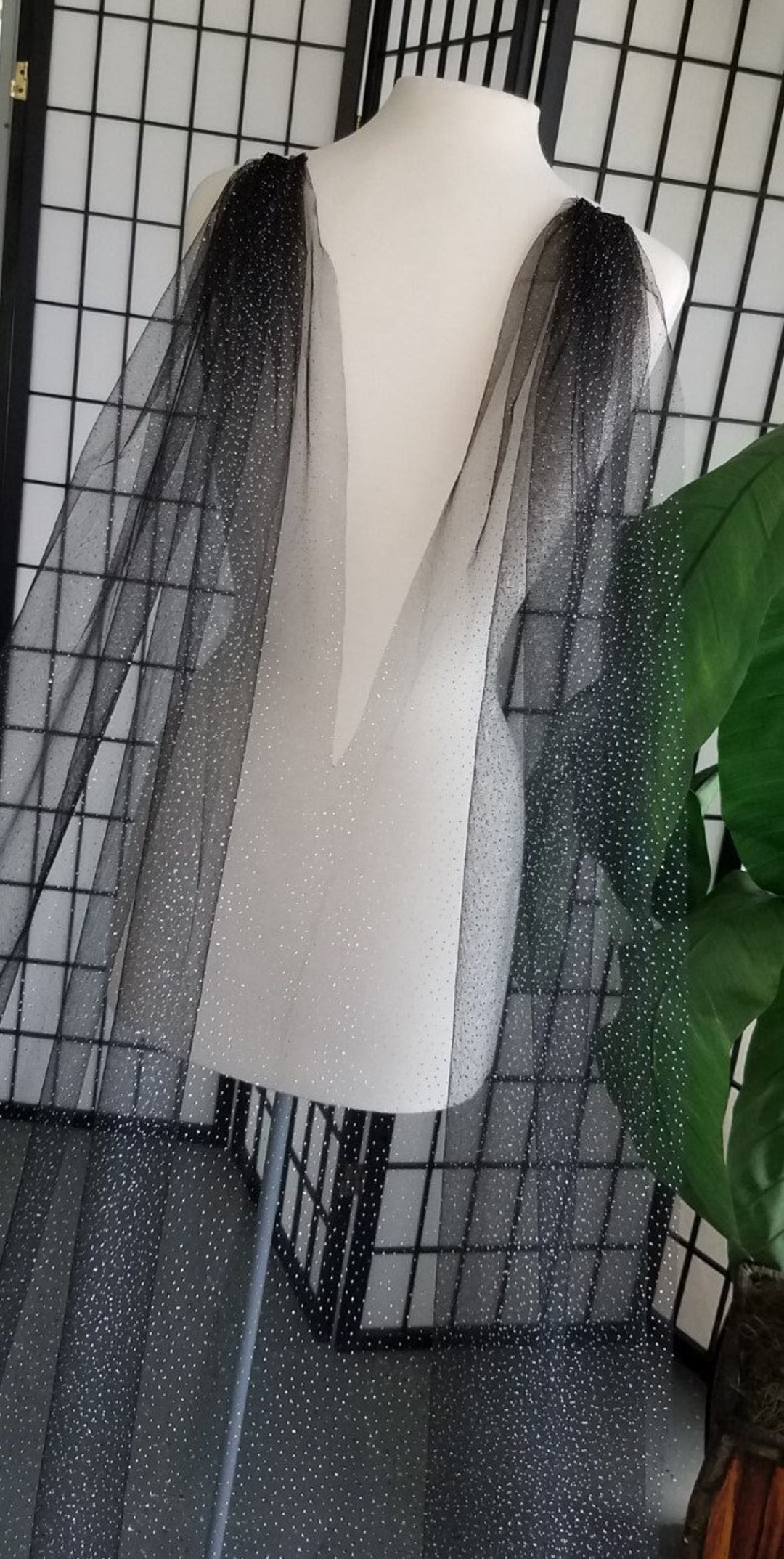 SPARKLE CAPE VEIL, Black, White, off White, Ivory, Champagne, Cathedral ...