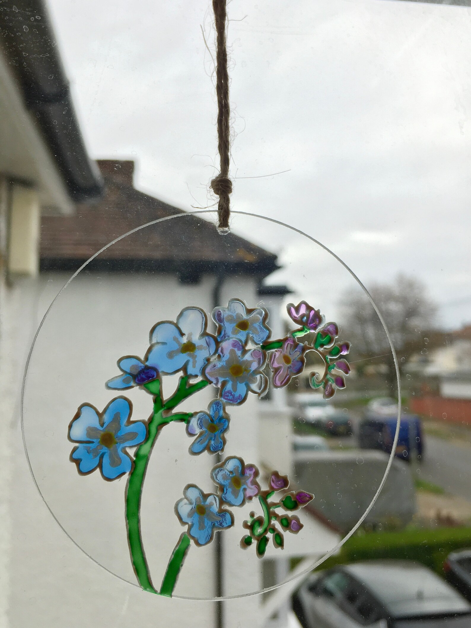 Forget Me Not Flower Suncatcher Forget-me-not Stained Glass - Etsy