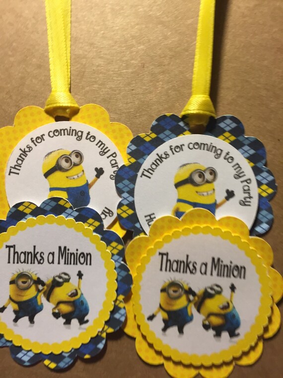 Personalized Minions Birthday Party Favor Tags Minions Thank | Etsy