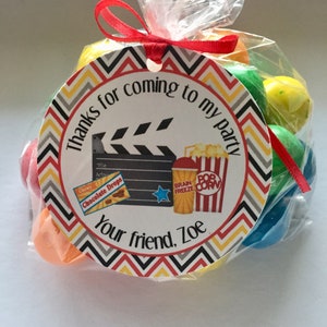 Movie Night Party Supplies, Movie Night Party Gift Tags, Movie Night ...